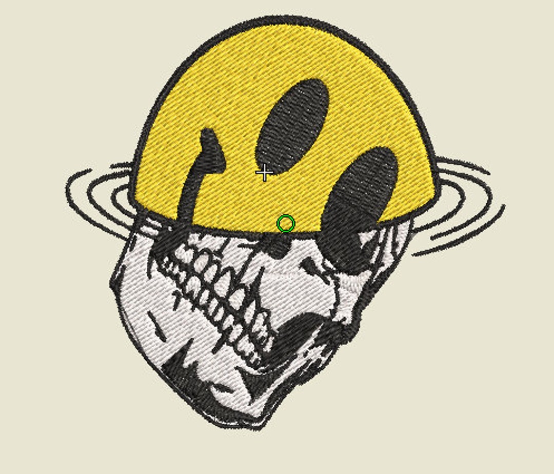 Skull Smiley Embroidery Design - Etsy