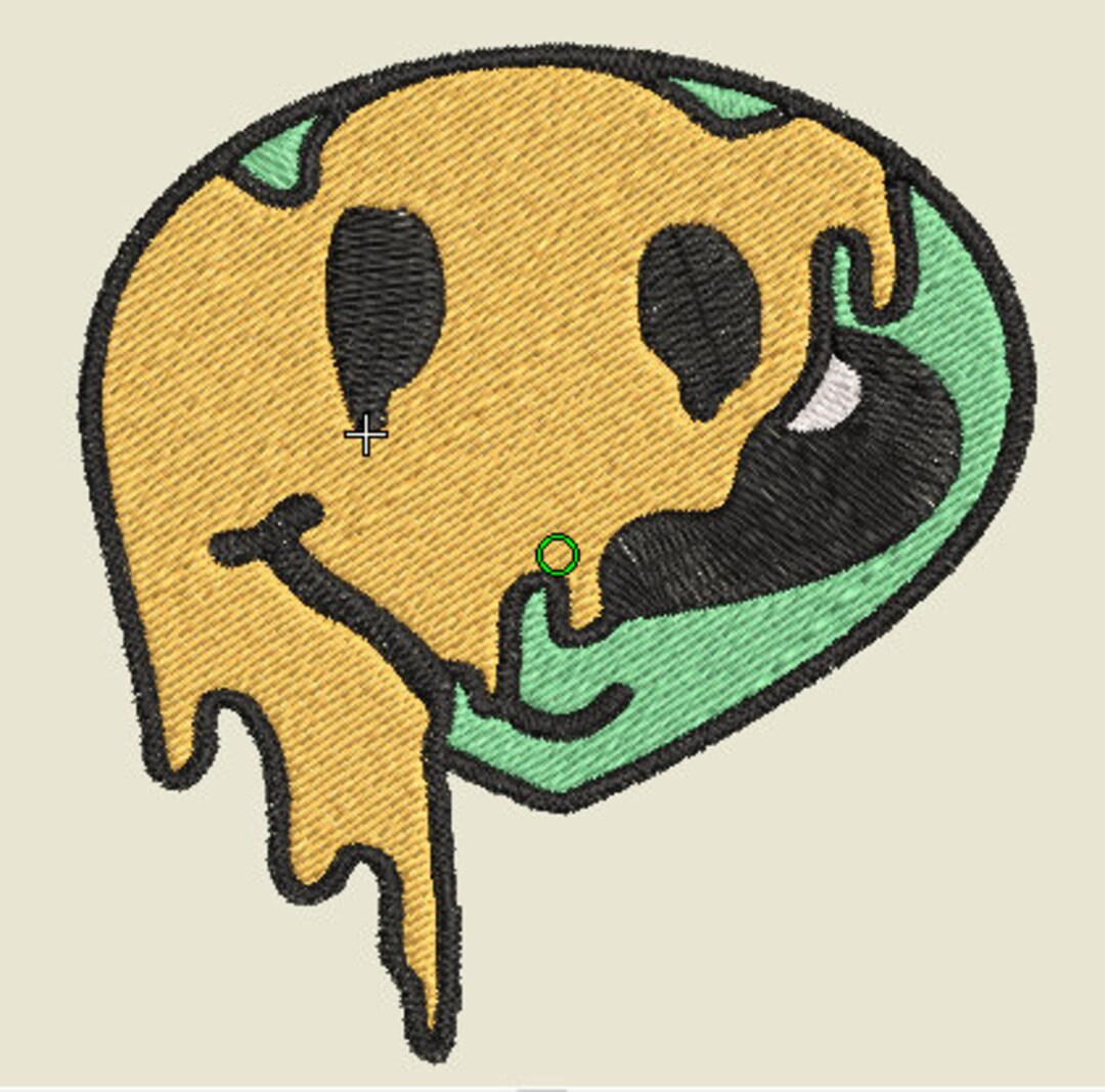 Alien Melting Smiley Embroidery Design - Etsy