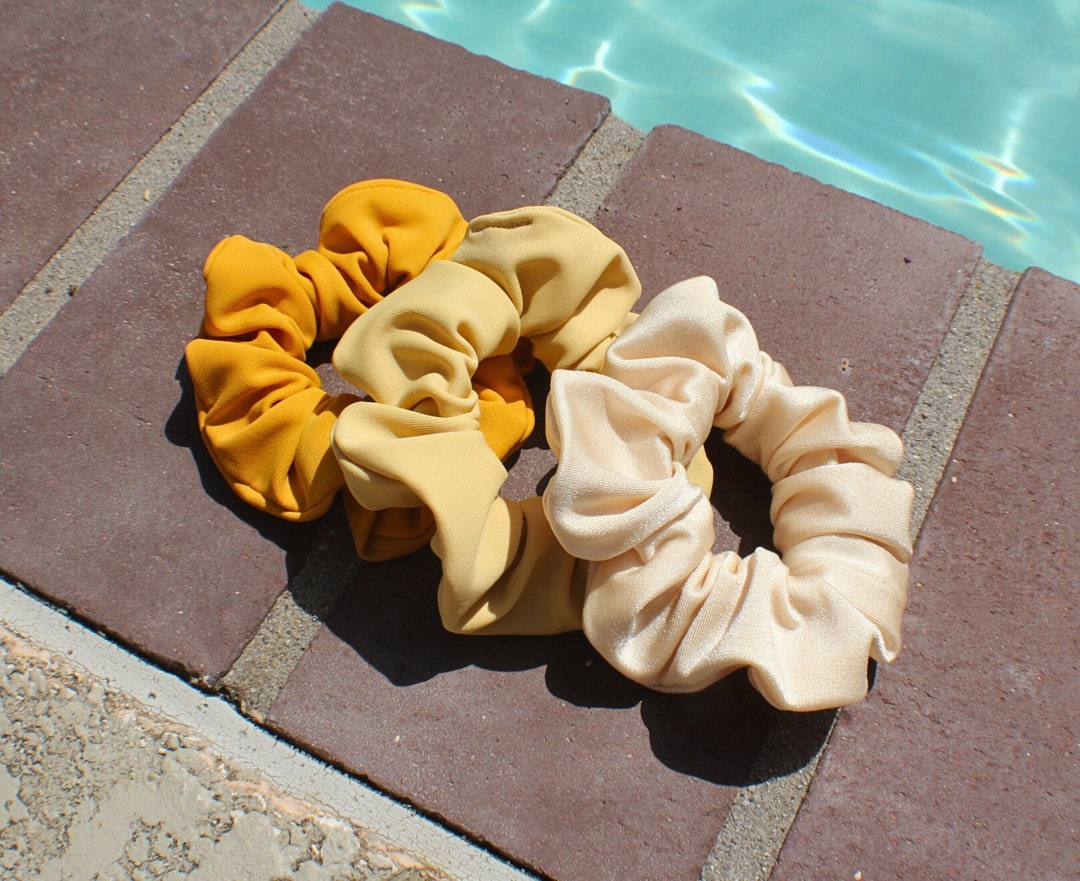 Swim Scrunch Yellow Scrunchie Handmade Scrunchie Swimsuit Scrunchie - Etsy