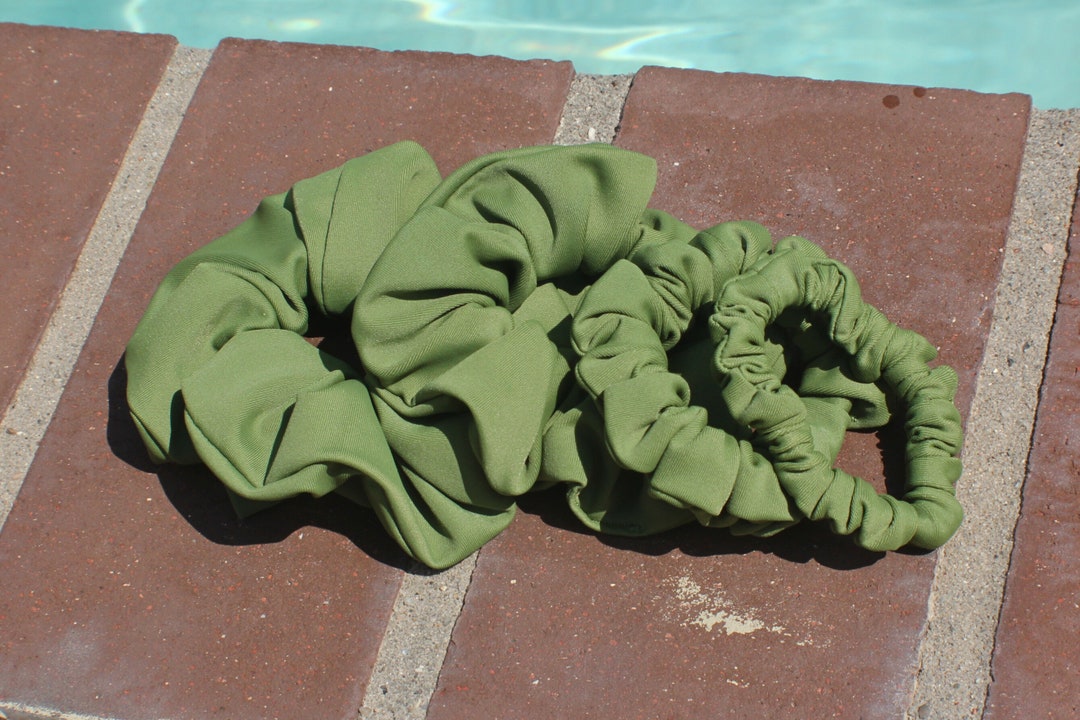 Swim Scrunch Hair Scrunchies Green Scrunchie Handmade Scrunchie - Etsy UK