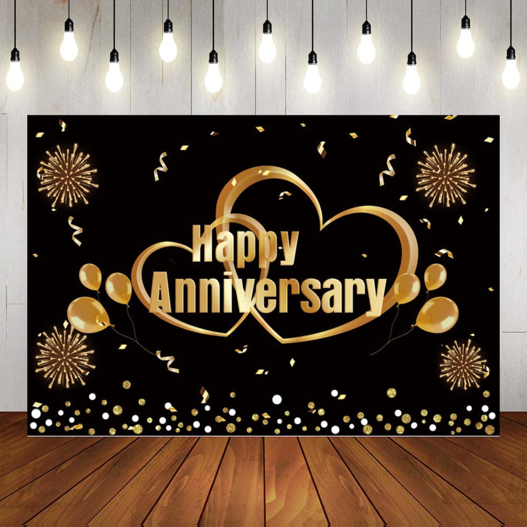 Happy Anniversary Backdrop, Anniversary Banner, Anniversary Background ...
