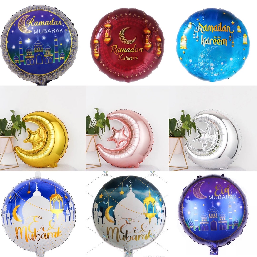 Ramadan Mubarak Balloons 16, Eid Mubarak Balloons, Moon Star Balloons ...