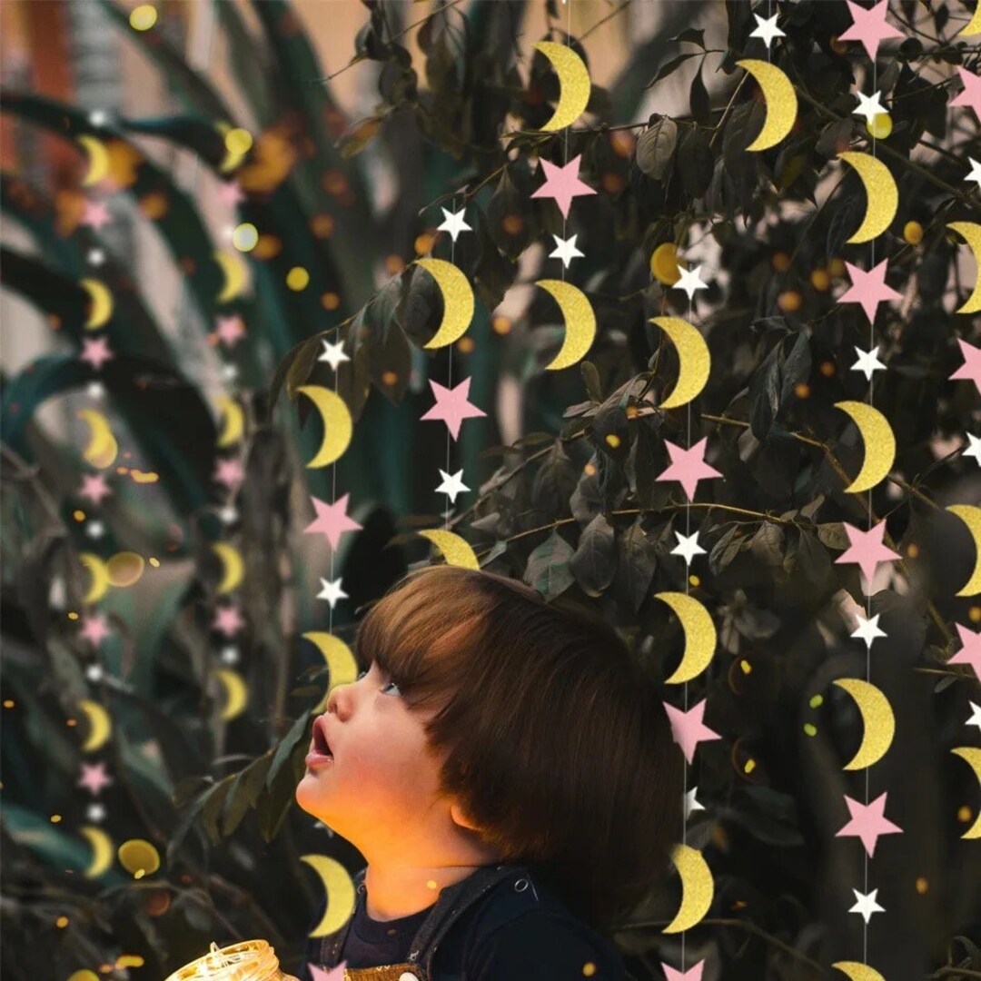 Moon Star Bunting Banner, Moon Star Garland, Moon Star Backdrop Props ...
