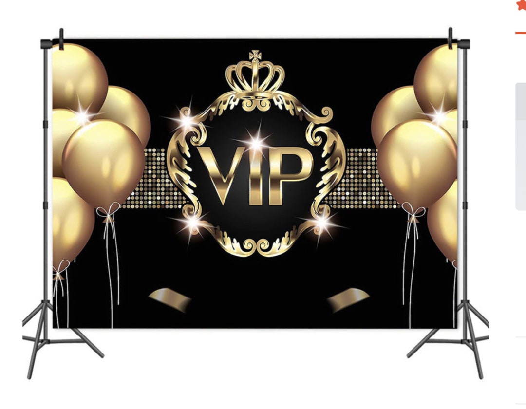 VIP Happy Birthday Backdrop, Birthday Banner, VIP Birthday Photo ...
