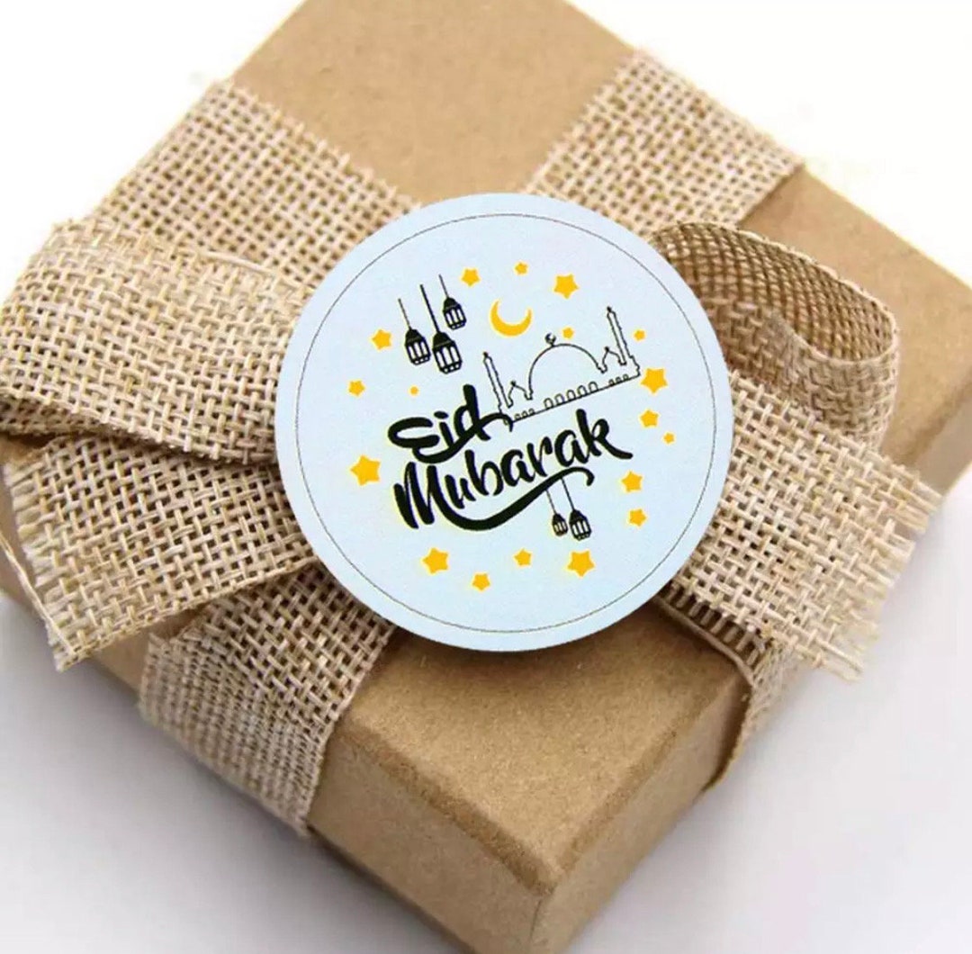 Eid Mubarak Stickers 20 Labels Tags, 4cm Eid Present Hamper Stickers ...