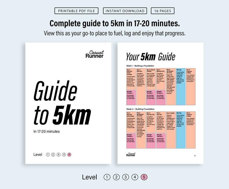 Complete Guide to 5km, Level 5, Running Journal, Cardio Log, Strength ...