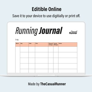 Running Journal Printable Template, Running Log, Training Tracker ...