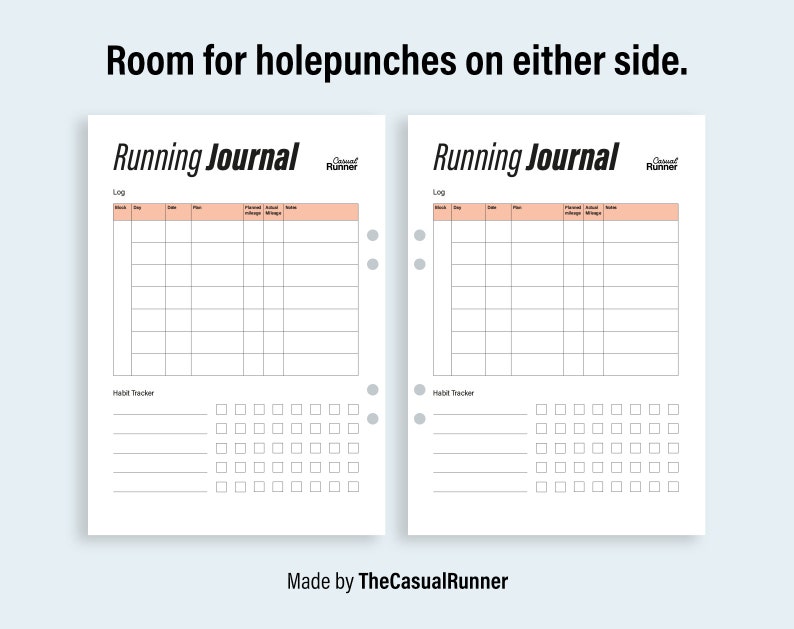 Running Journal Printable Template, Running Log, Training Tracker ...