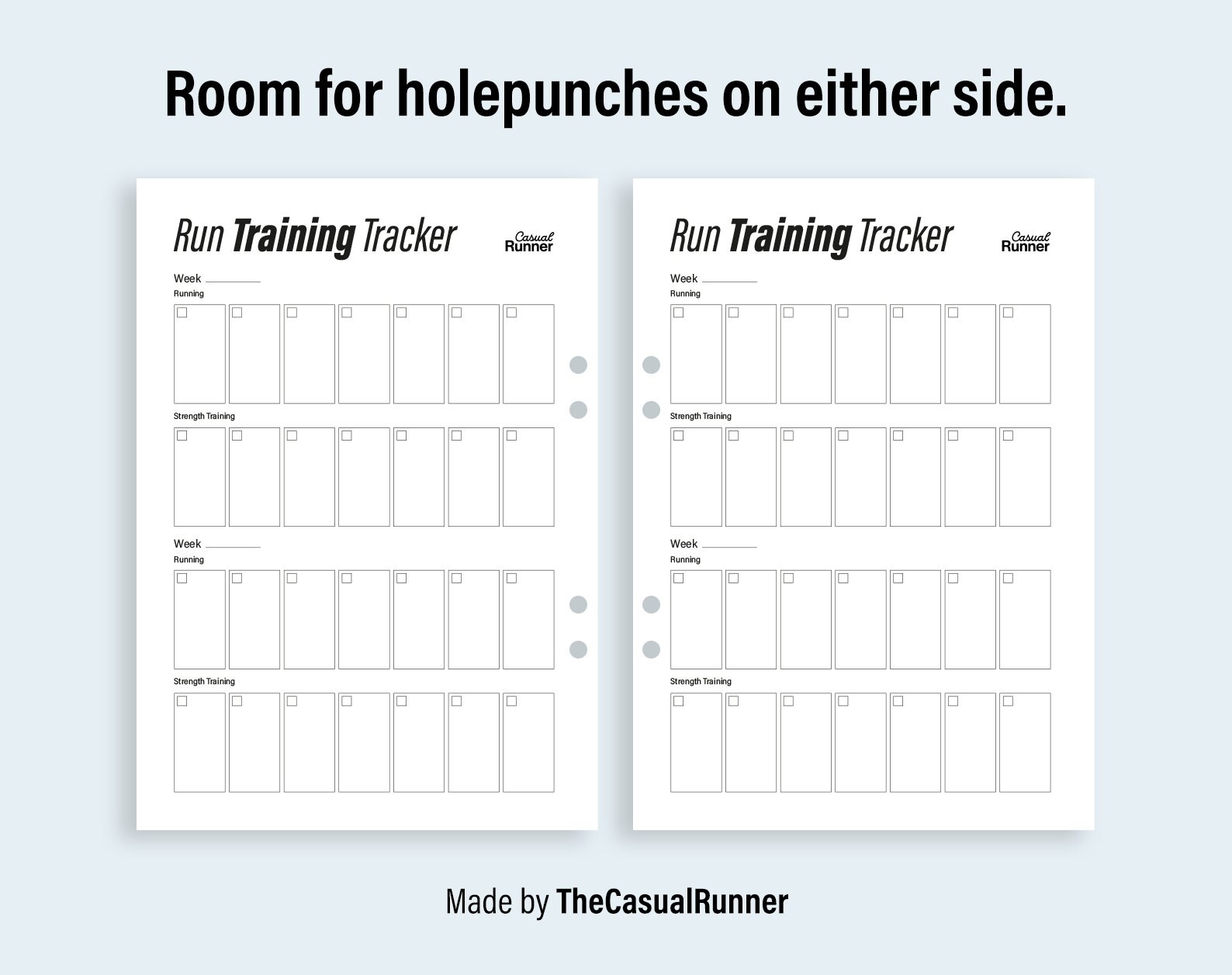 Running Tracker Printable Template, Running Log, Strength Training ...