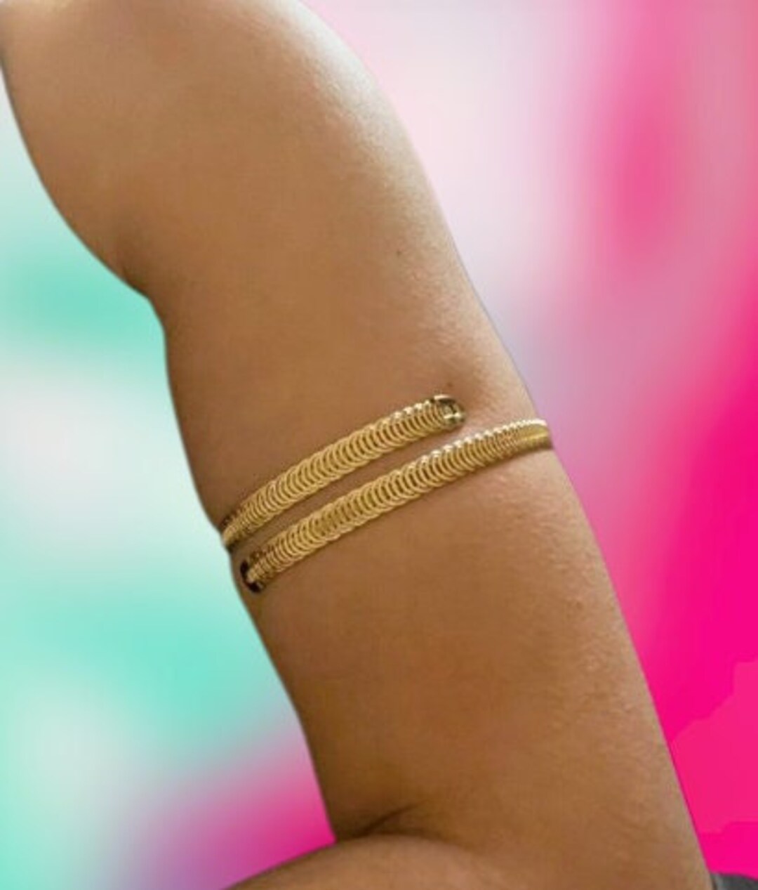 Spiral Arm Cuffgold Minimalist Arm Cuff Upper Arm Cuff Arm - Etsy