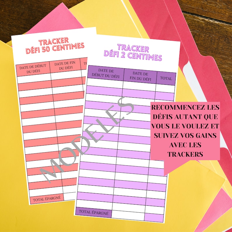 Pack Défis des centimes en français, PDF A6 à imprimer : défi des 1, 2 ...