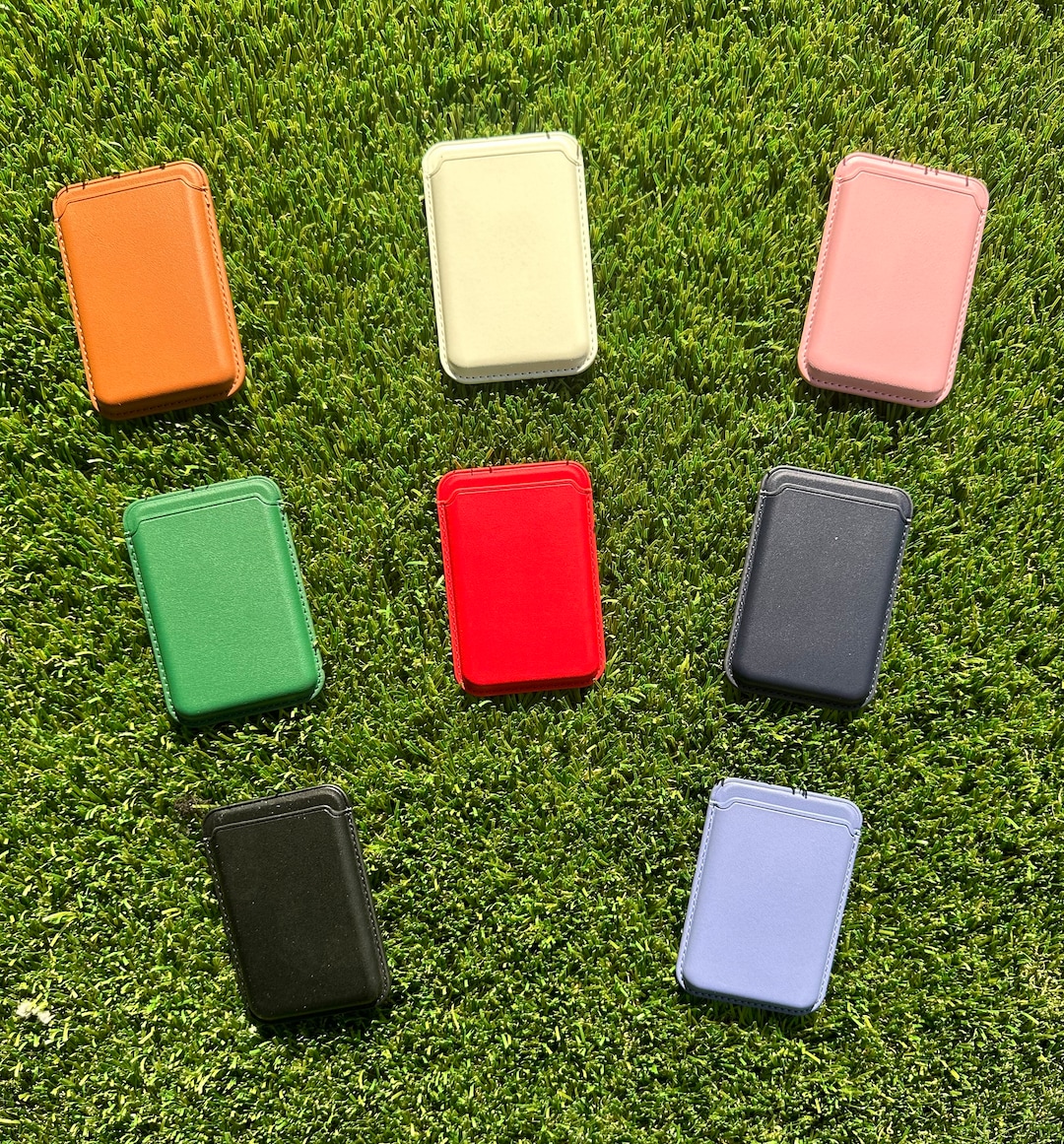 Leather Magsafe Wallet for iPhone - Solid Colors - Etsy