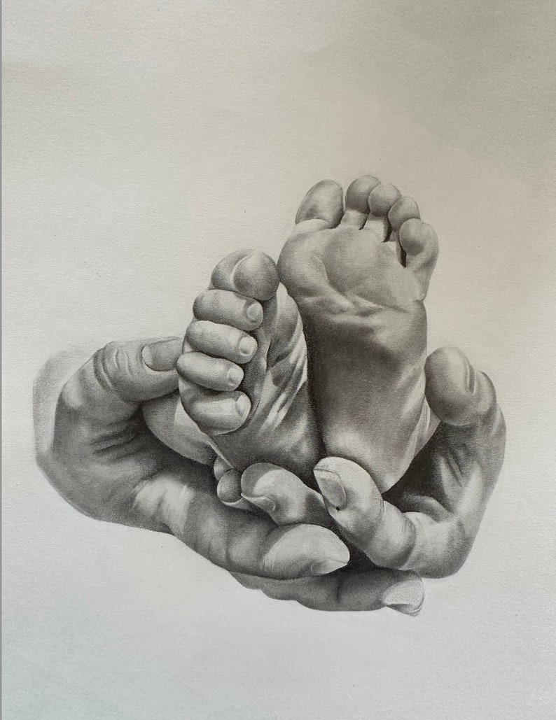 Hand-drawn Keepsake of Baby's Feet - Etsy