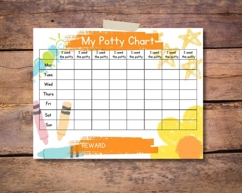 Printable Toddler Potty Chart - Etsy