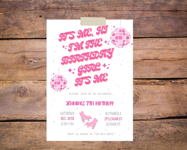 Taylor Swift Birthday Invitation Fully Editable - Etsy