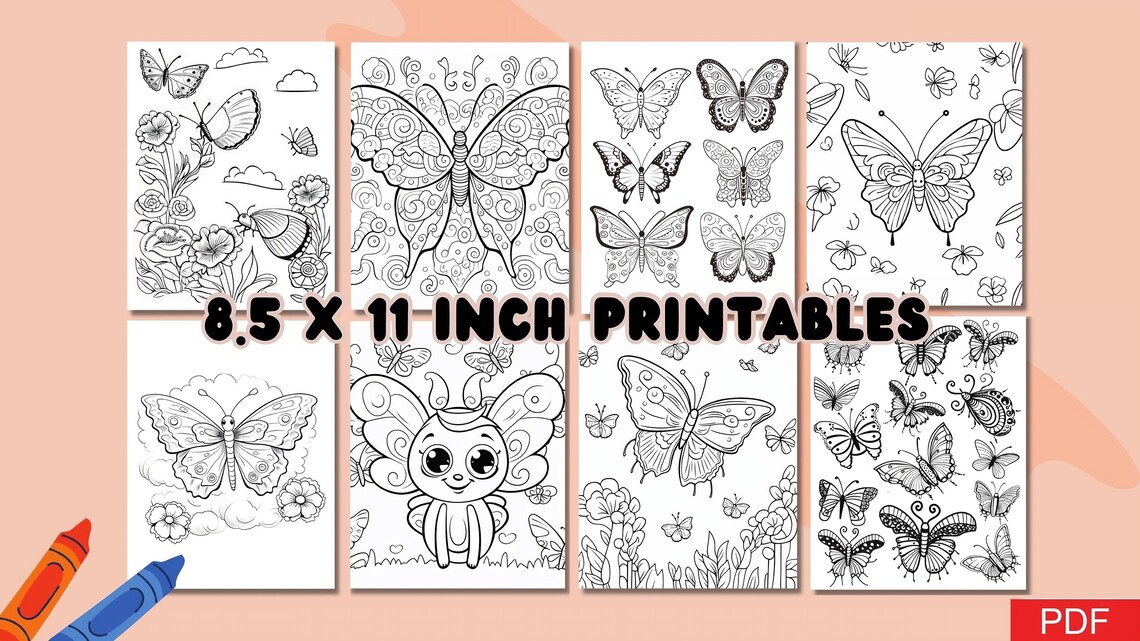 Butterflies Printable Coloring Pages for Kids, Cute Butterfly Printable ...