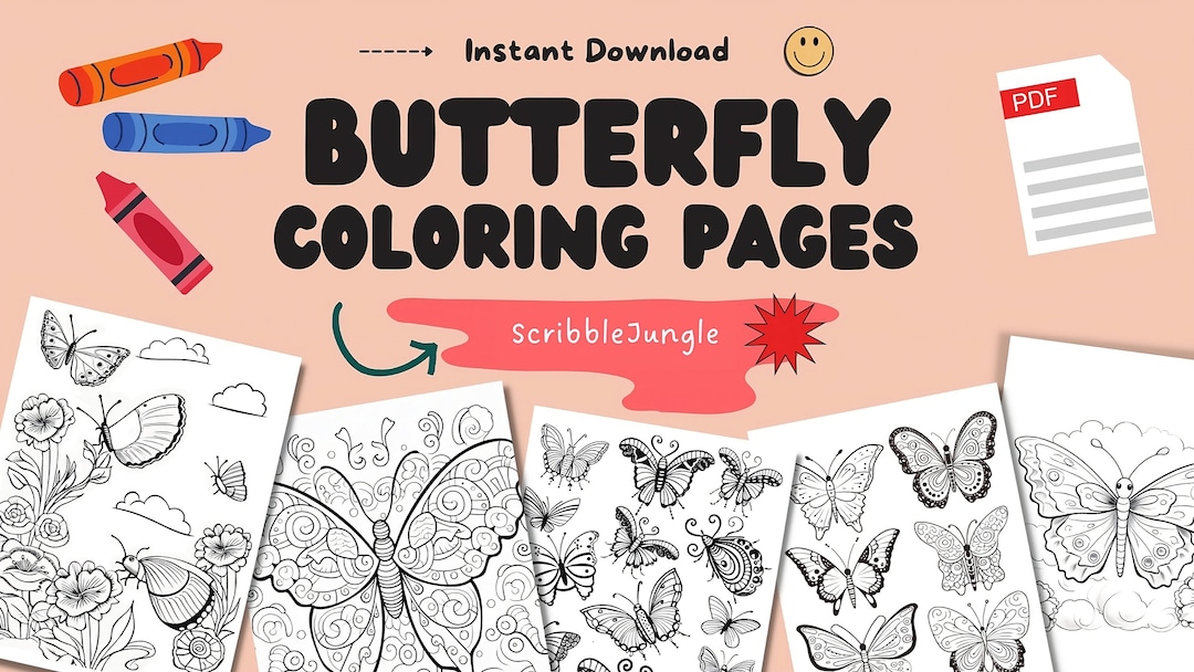 Butterflies Printable Coloring Pages for Kids, Cute Butterfly Printable ...
