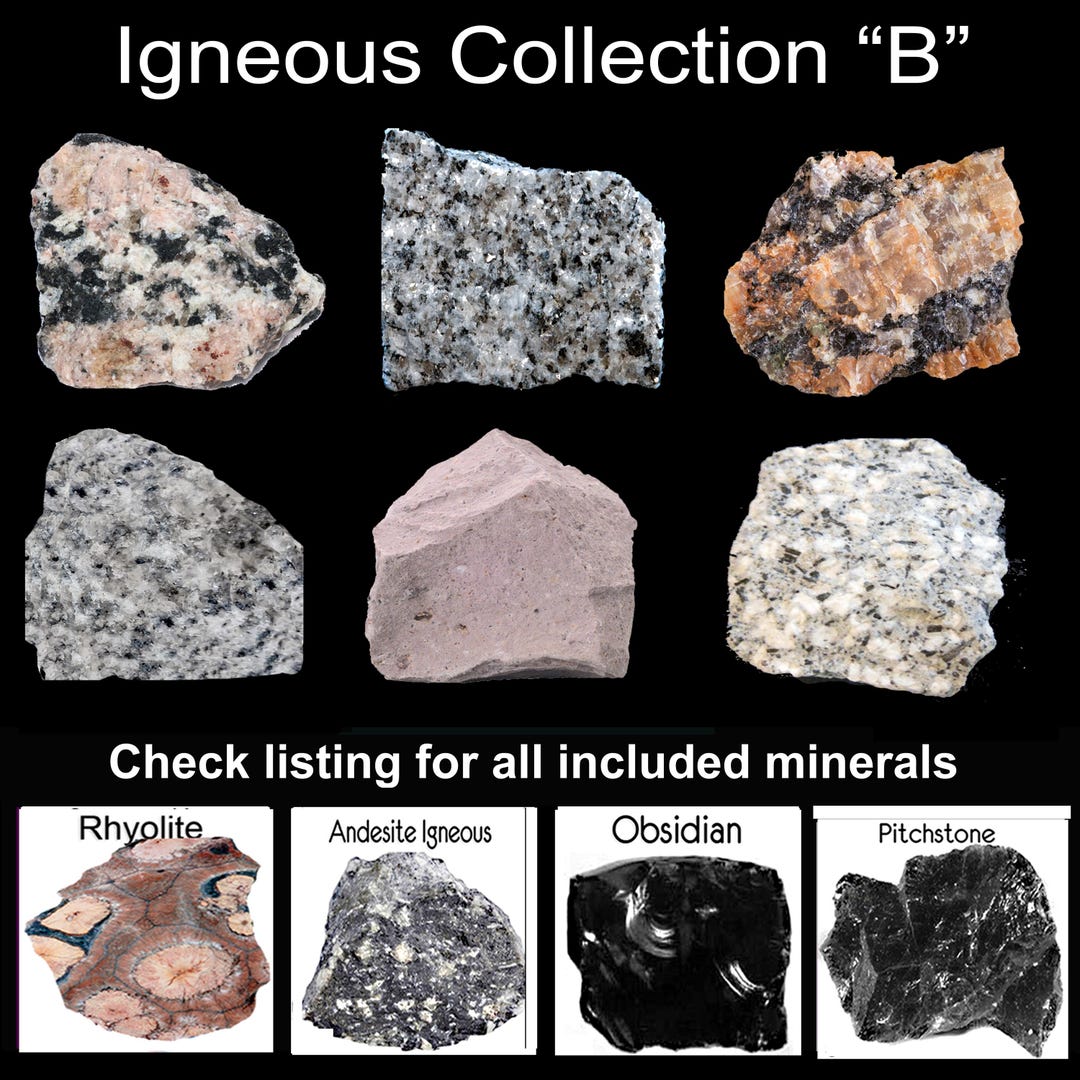 Igneous Rock Collection, Contains 18 Specimens, Descriptions, Earth ...