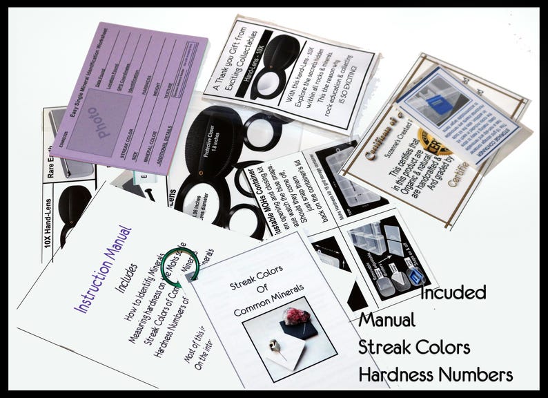 Deluxe Mohs Hardness Test Kit, 14 Minerals, Streak Plates, Magnet ...