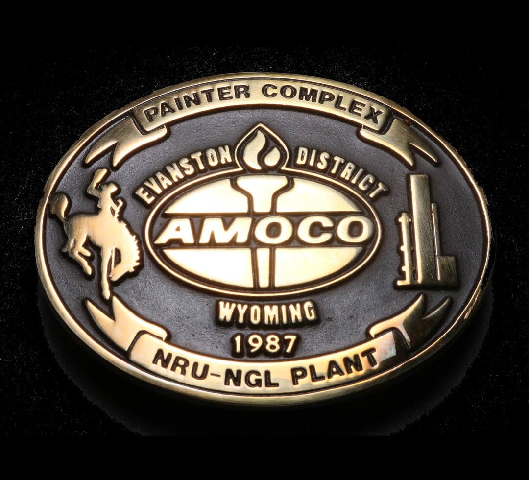 Brass Belt Buckle, Amoco Painter Complex, Vintage, Natural Gas 1987 ...