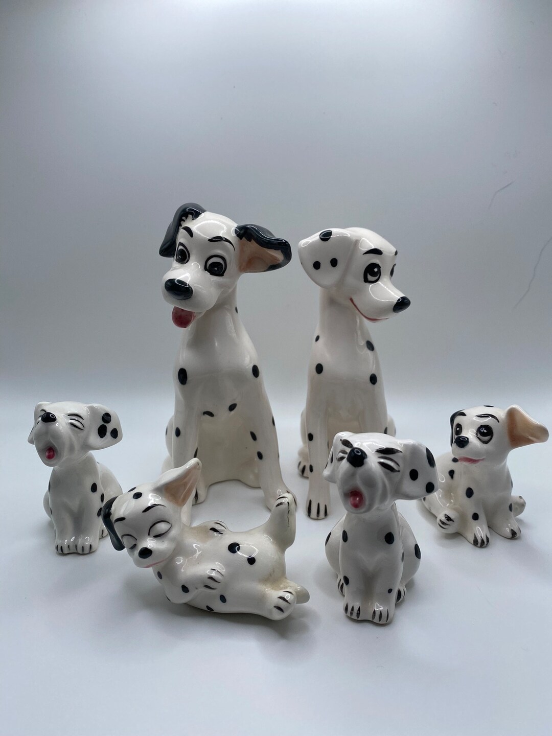 Vintage WALT DISNEY 101 Dalmatians Ceramic Porcelain Figurines JAPAN - Etsy