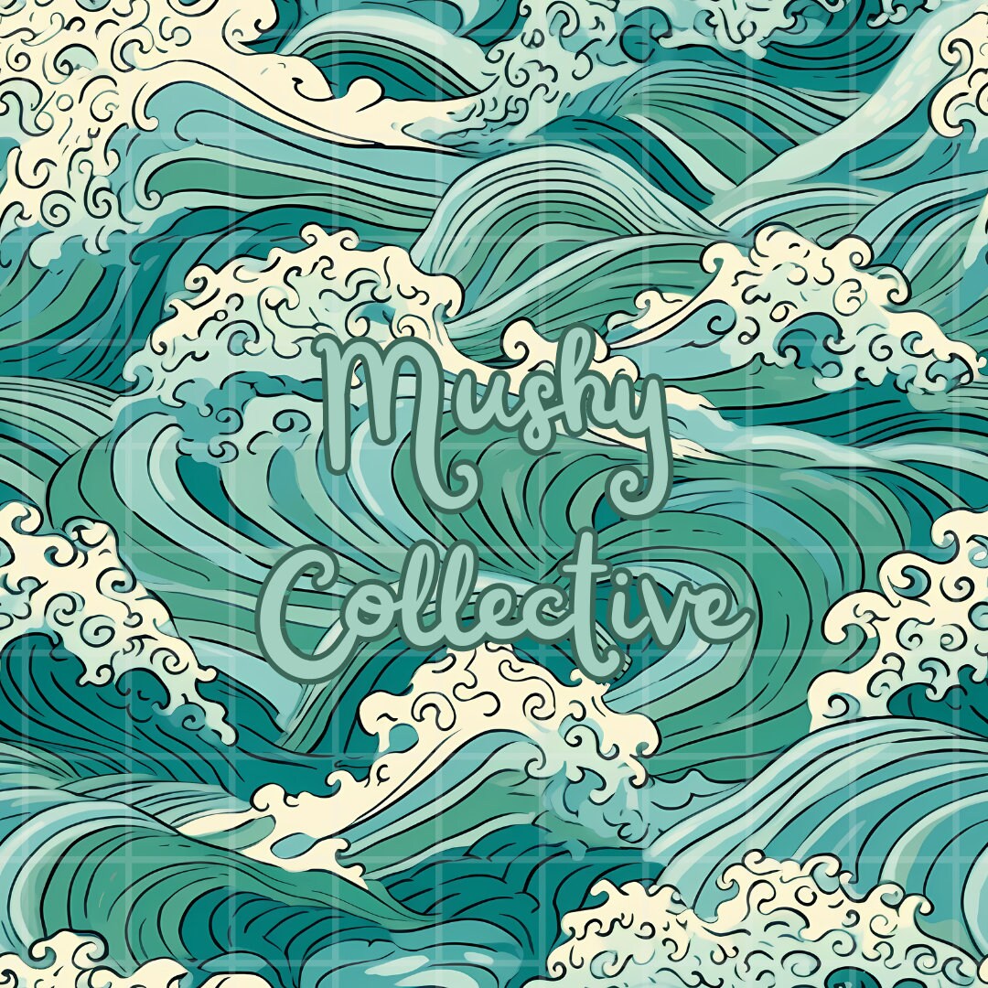 Ocean Waves DIGITAL Design, Sublimation, SEAMLESS Pattern, Tumbler Wrap ...