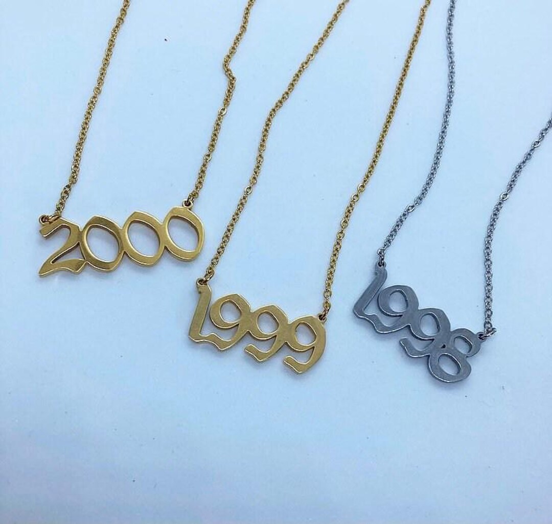 Birthdate Number Necklace in Gold and Silver • Waterproof and Tarnish ...
