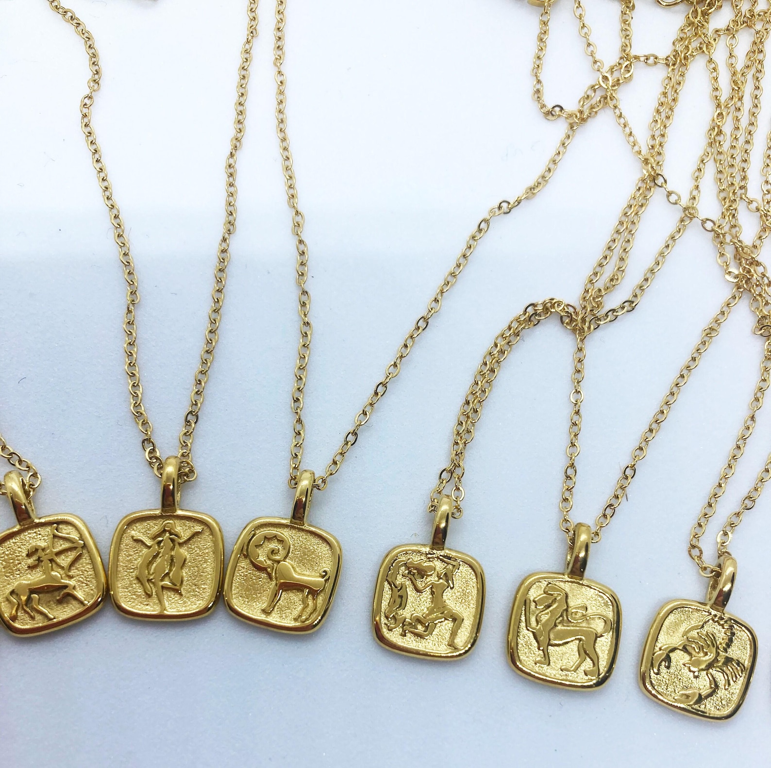 Zodiac Pendant Necklace: Gold Stainless Steel Astrology Jewellery - Etsy