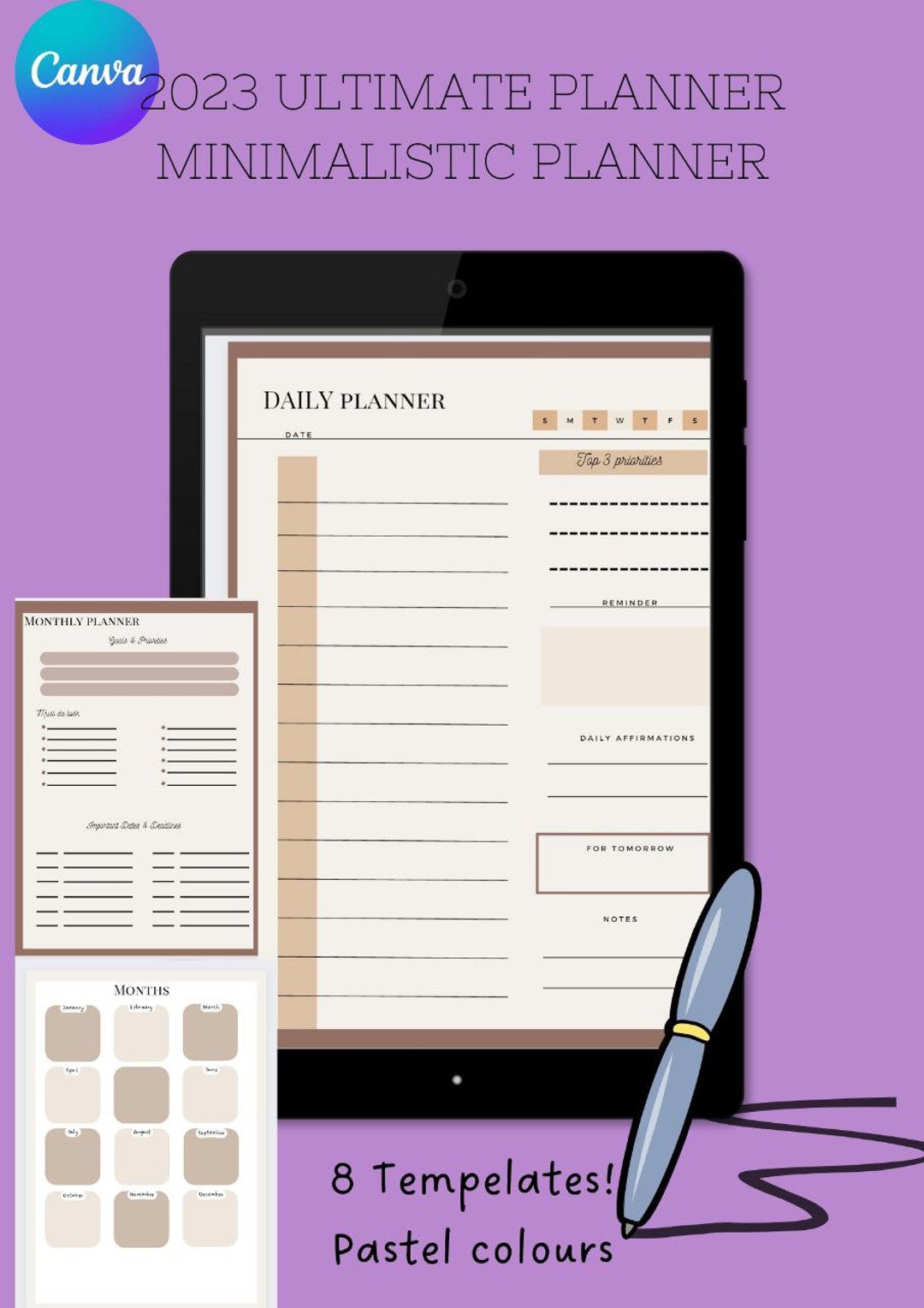 2023 ULIMATE PLANNER, Minimalistic Planner, Pastel Coloured Planner ...