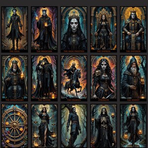 Gothic Tarot Cards Set SVG PNG, Major Arcana Svg, Celestial Tarot Svg ...