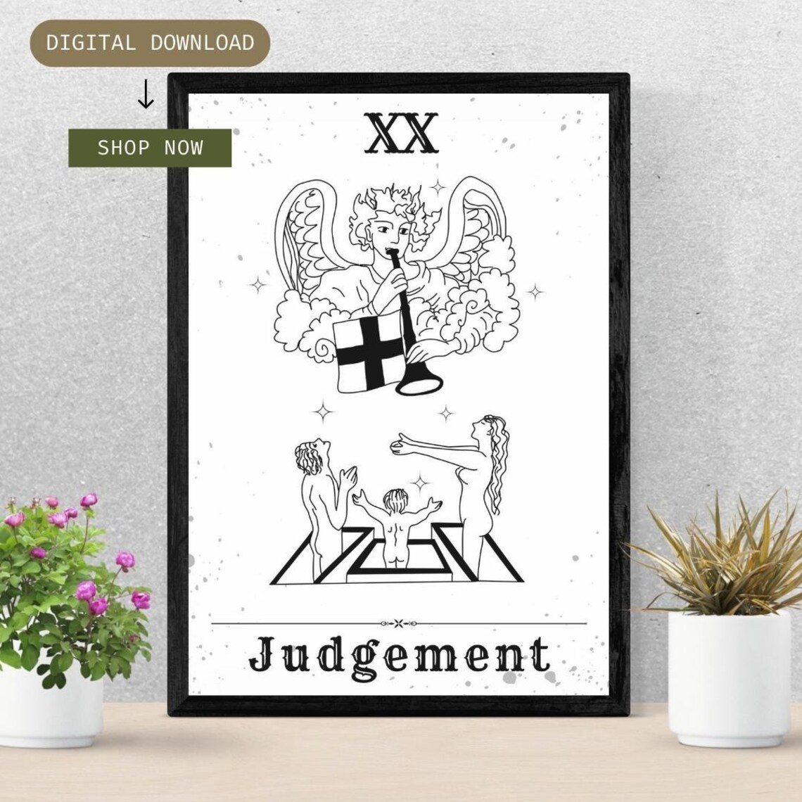 Judgement Tarot Card Print, Printable Tarot Wall Art, Digital Tarot ...