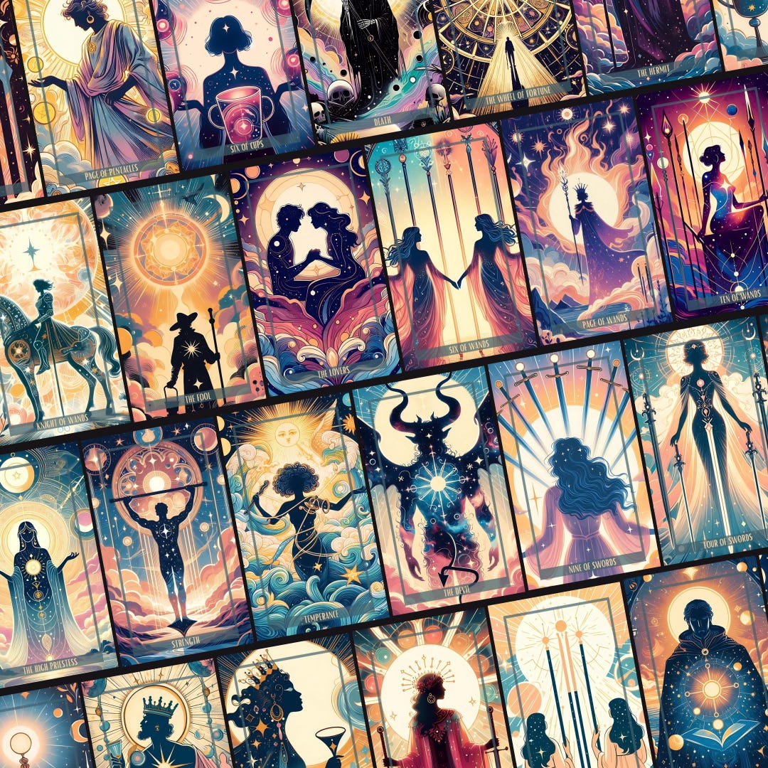 78 Cosmic Spirit Tarot Cards Complete Set, Full Tarot Deck, Spiritual, Unique Tarot, Mystical ...