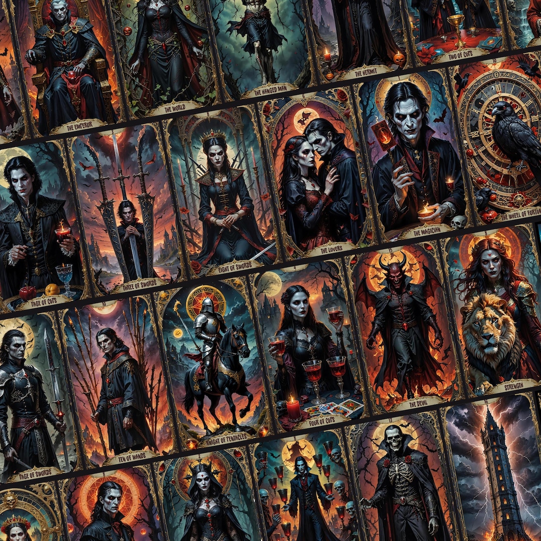 Vampire Tarot Deck: 78 Tarot Cards With Guidebook & Pouch - Etsy