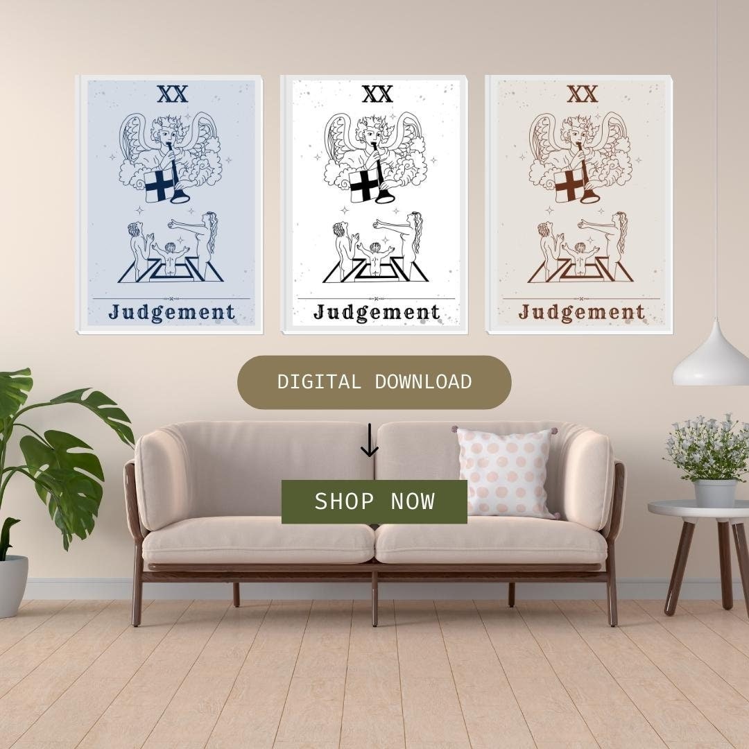 Judgement Tarot Card Print, Printable Tarot Wall Art, Digital Tarot ...