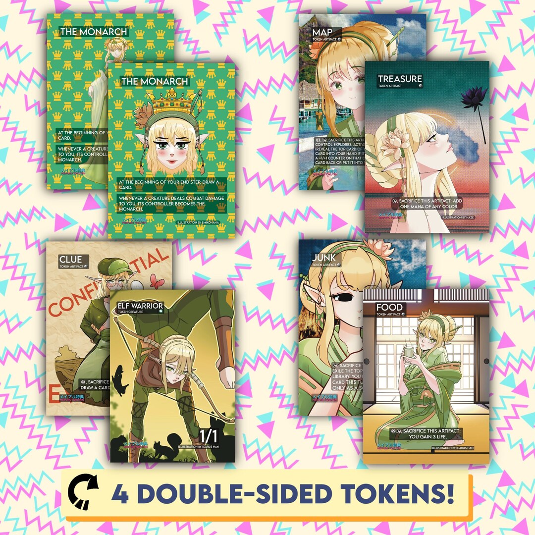 Monarch Treasure Map Junk Food Clue Elf Warrior | Token Cards | MTG ...