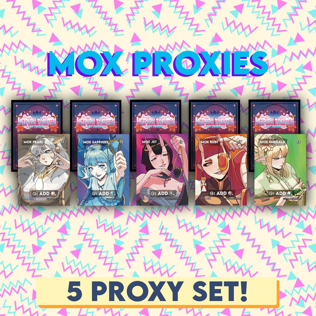 Mox Ruby Mox Emerald Mox Pearl Mox Sapphire Mox Jet | Proxy Cards | MTG Proxies - Etsy
