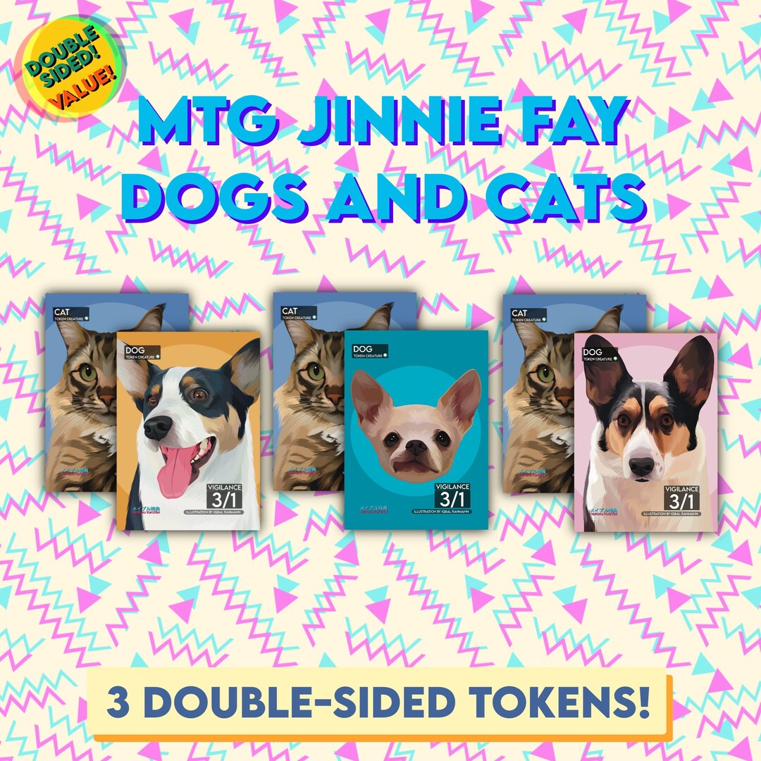 Dog Cat Jinnie Fay | Token Cards | MTG Tokens - Etsy