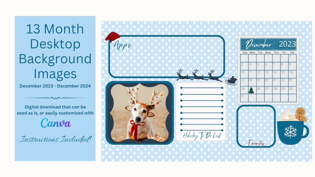 13 Monthly Desktop Backgrounds December 2023 Through December 2024 ...