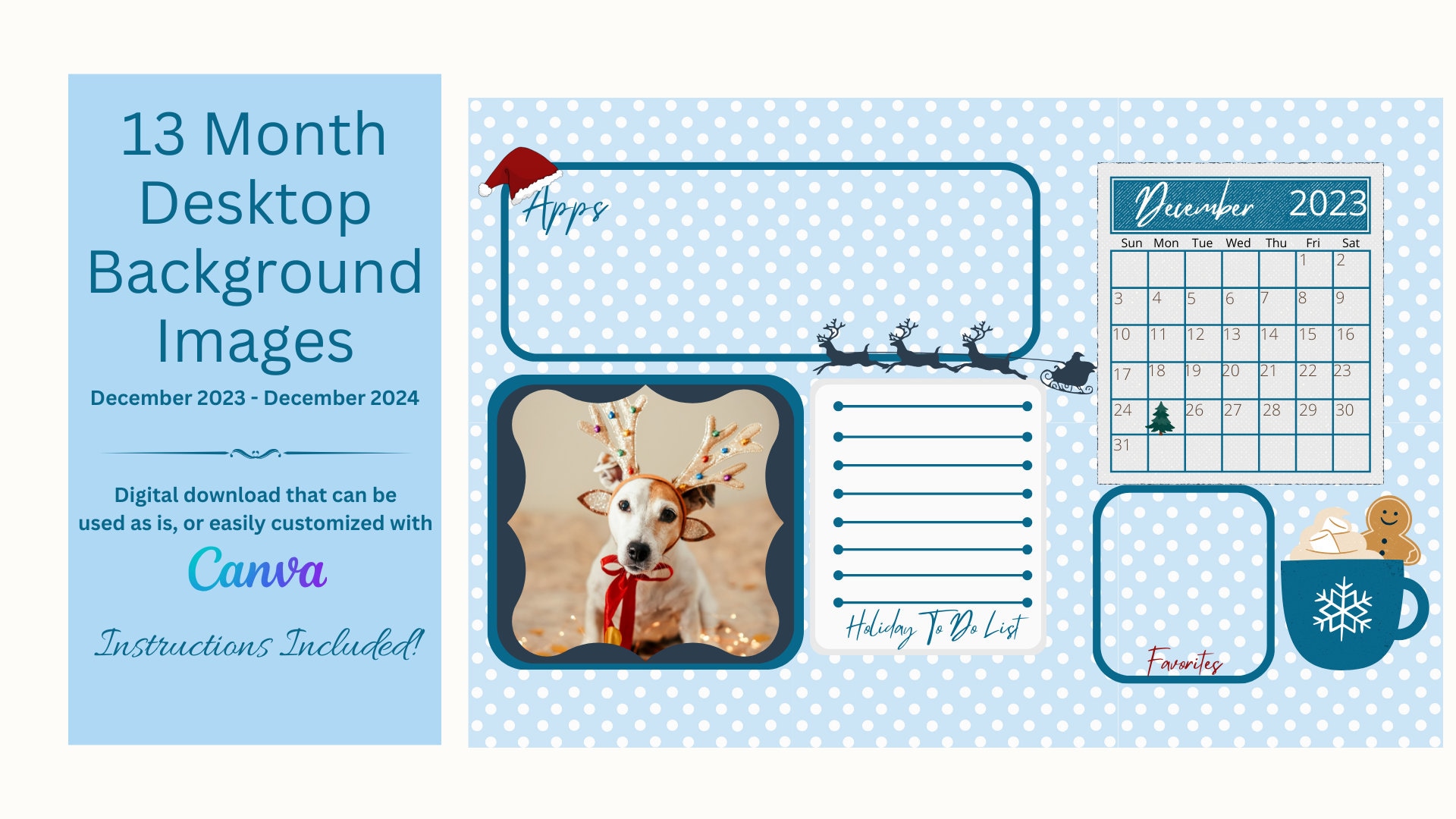 13 Monthly Desktop Backgrounds December 2023 Through December 2024 ...