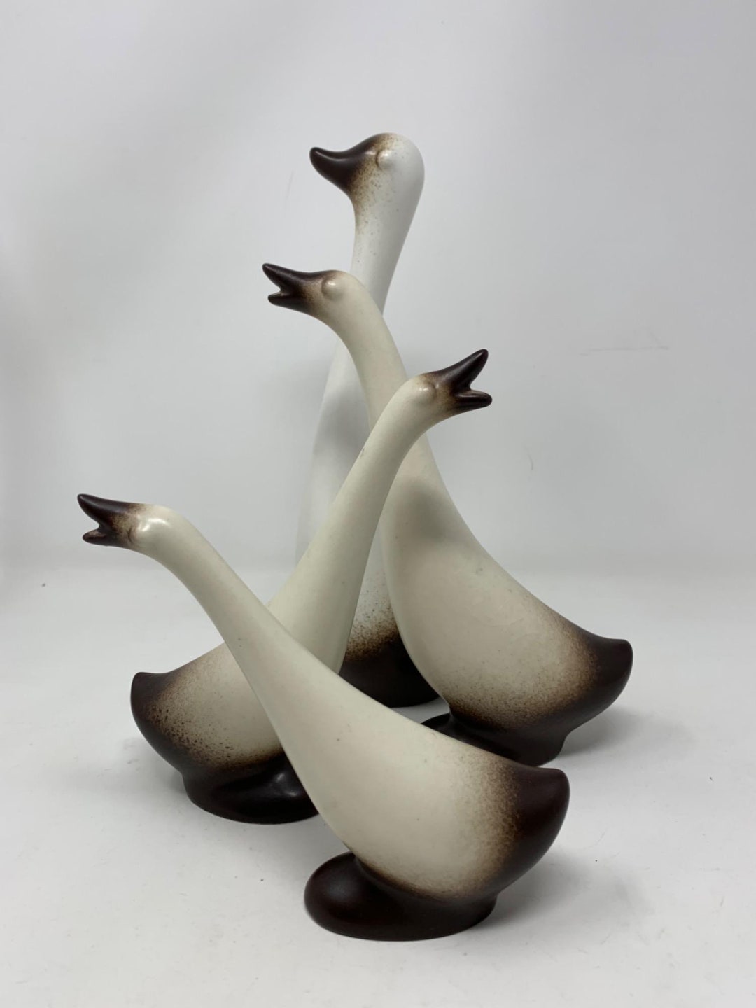 MCM HOWARD PIERCE Porcelain Geese - 4 Figures - Pristine - Etsy