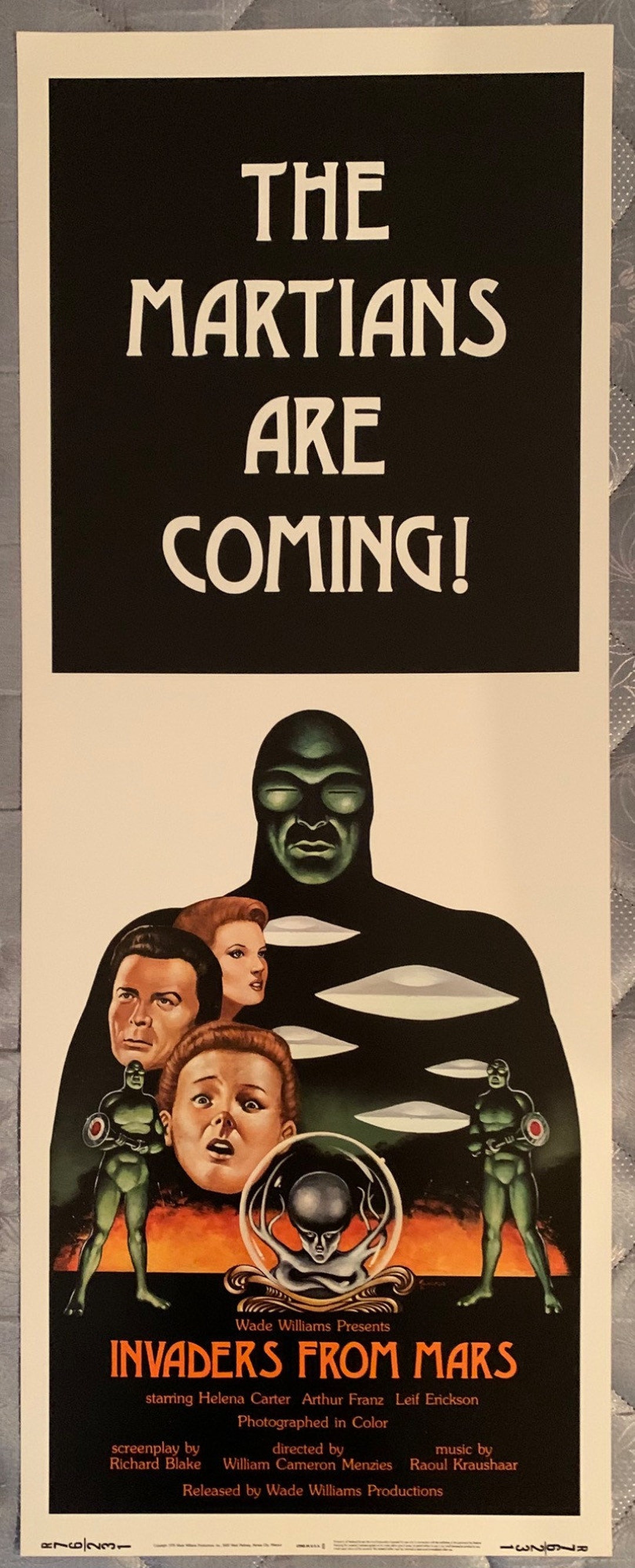 RARE VINTAGE Movie Insert "invaders From Mars" Movie Poster – 1976 ...