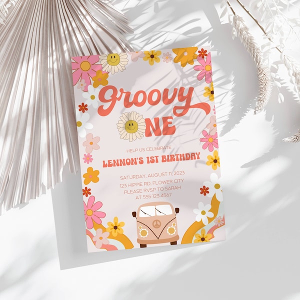 Flower Power Birthday Invite - Etsy