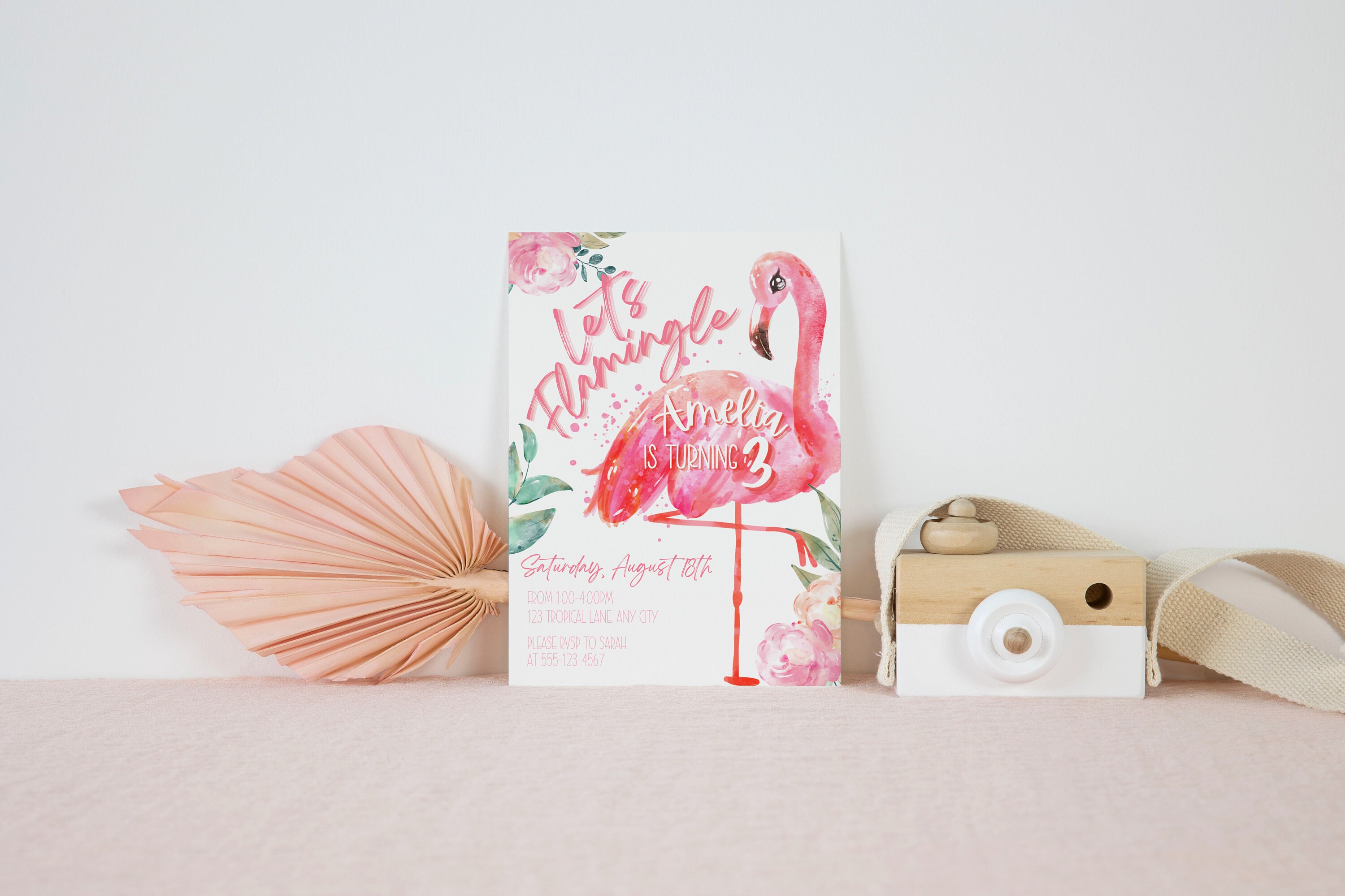 Lets Flamingle Birthday Party Invitation Flamingle Pool Party Tropical ...