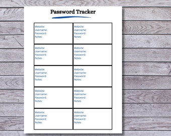 Printable Password Tracker Green Password Tracker to Keep Track of ...