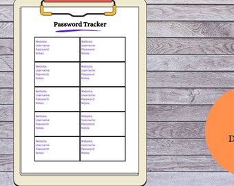 Printable Password Tracker Green Password Tracker to Keep Track of ...