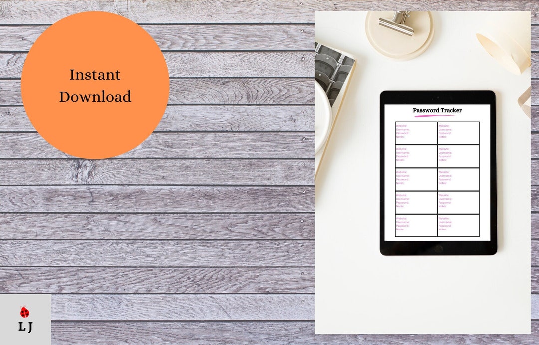 Printable Password Tracker Pink Password Tracker to Keep Track of ...