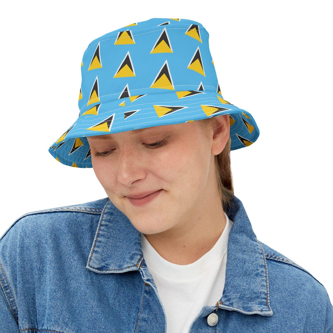St Lucia Flag Bucket Hat: Tropical Island Sun Hat - Etsy