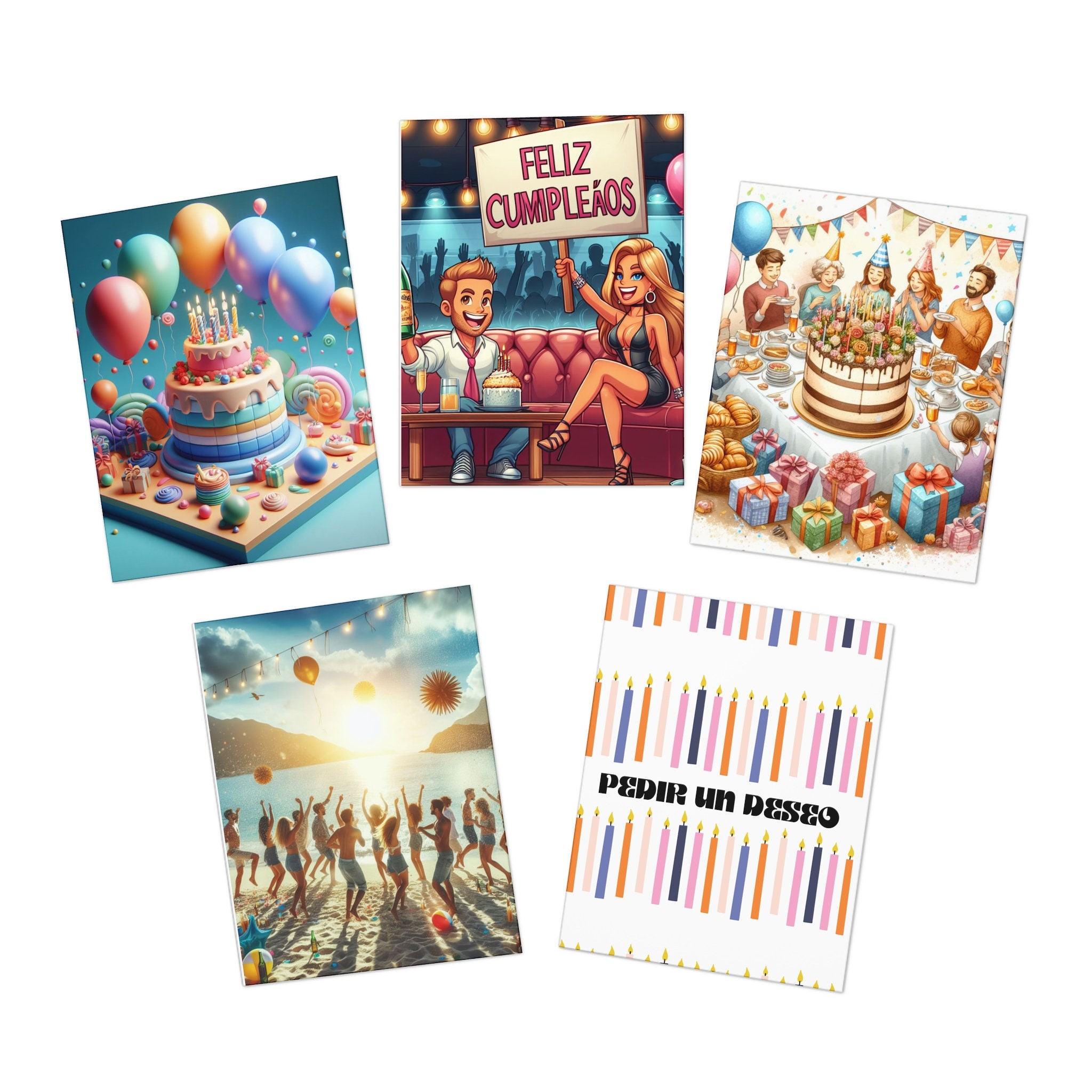 Spanish Happy Birthday Cards for Friends, Feliz Cumpleaños, Diverse ...
