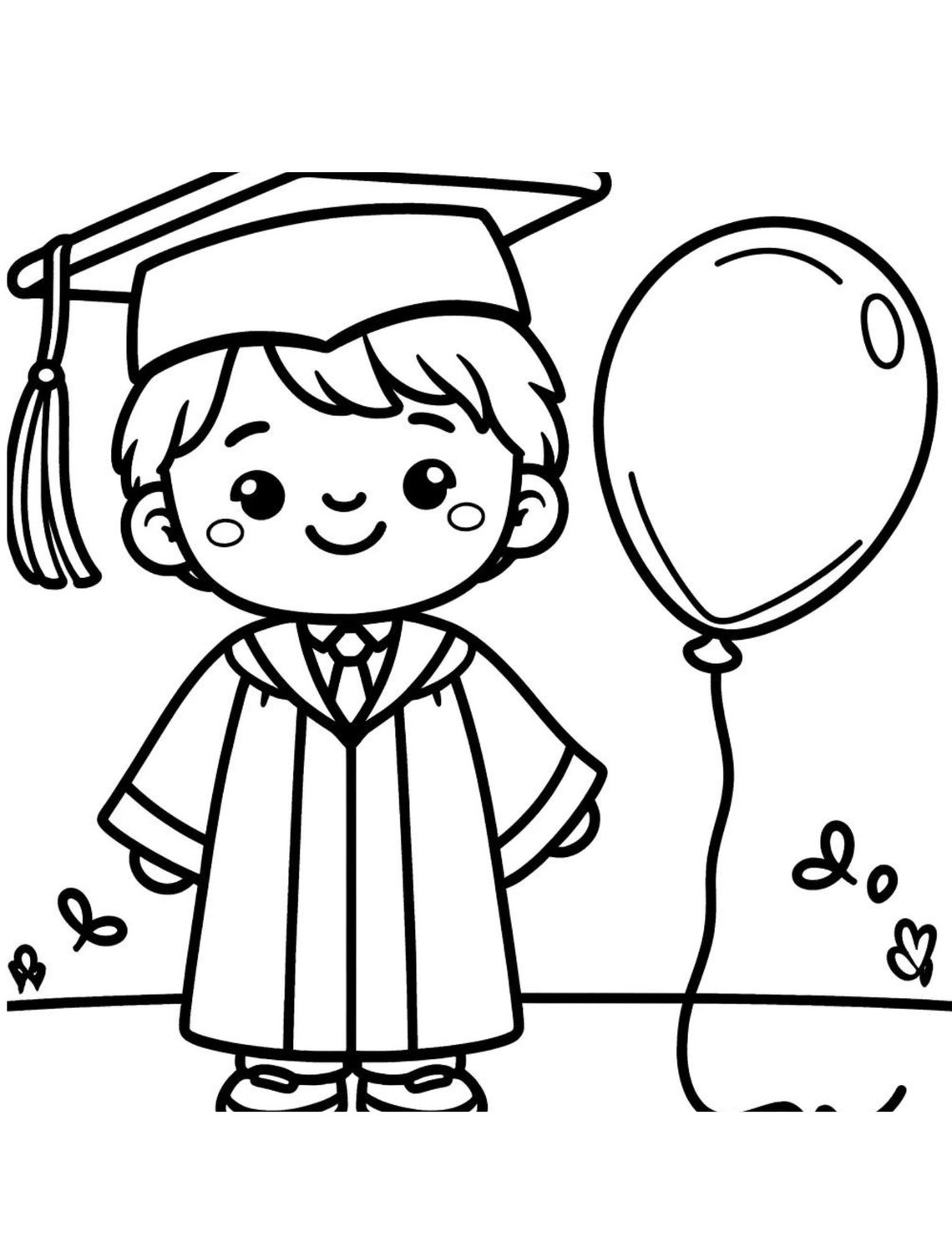 5 Fun Graduation Coloring Pages for Preschool & Kindergarten Kids - Set ...