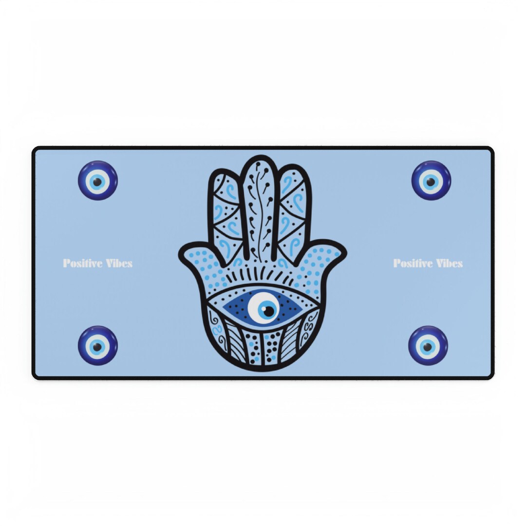 Hamsa Hand & Evil Eye Desk Mat – Spiritual Home Office Decor - Etsy